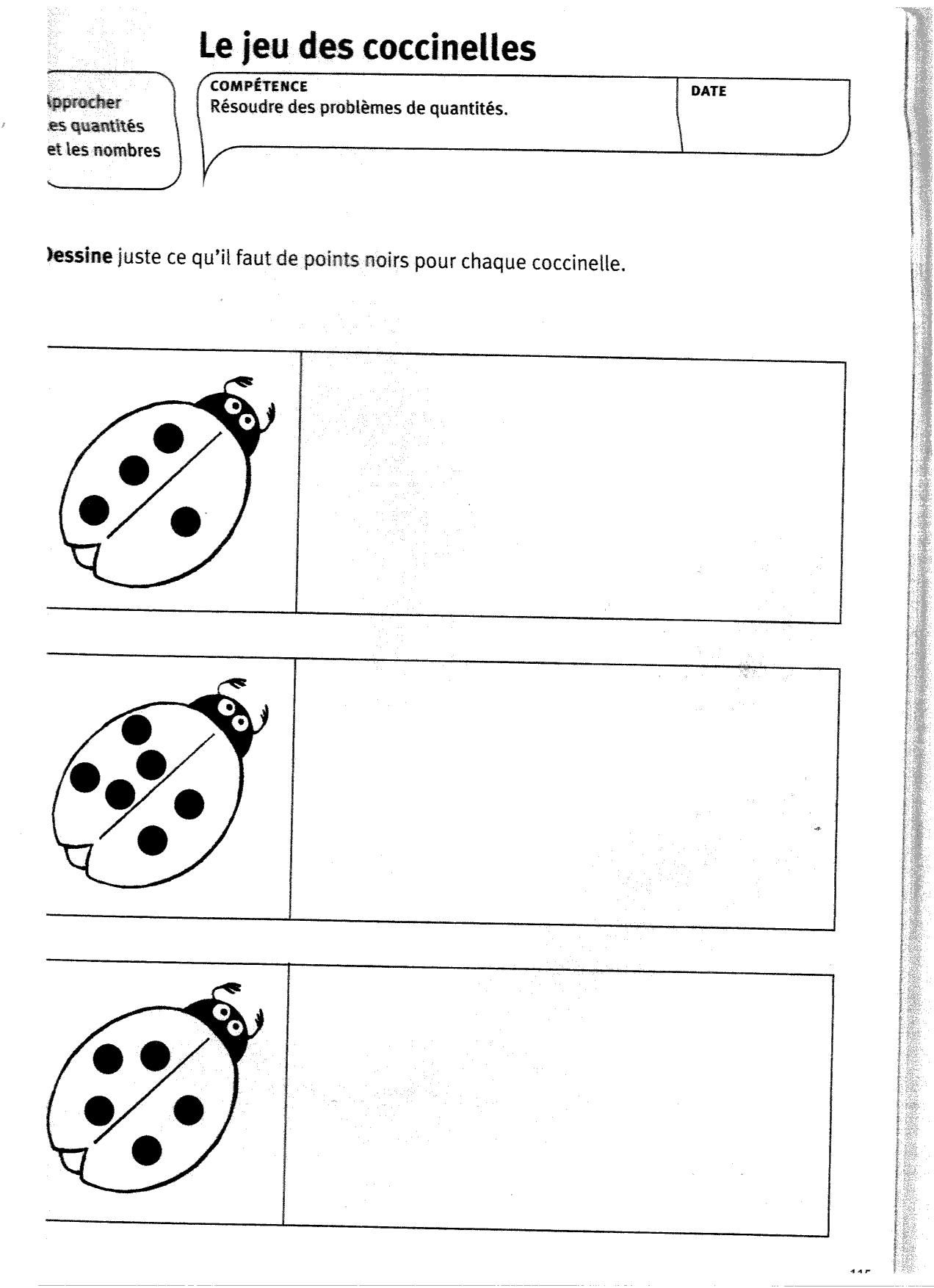 jeu des coccinelles(2):évaluation - Ecole Notre Dame Auxiliatrice LANESTER